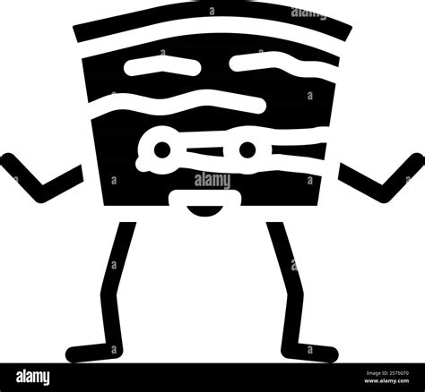 Pork Meat Character Glyph Icon Vector Pork Meat Character Sign