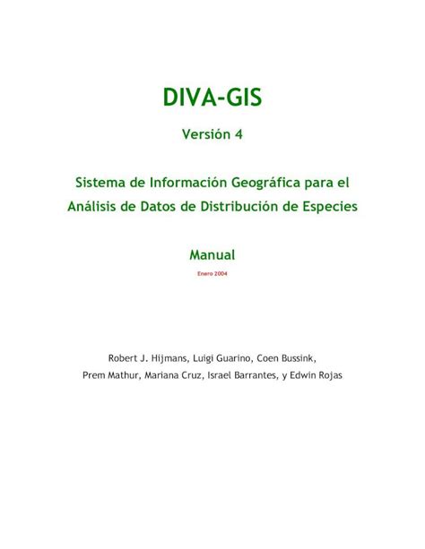 Pdf Diva Gis · Diva Gis Versión 4 Sistema De Información Geográfica