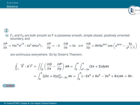 Solved Exercises Line Integral PPT