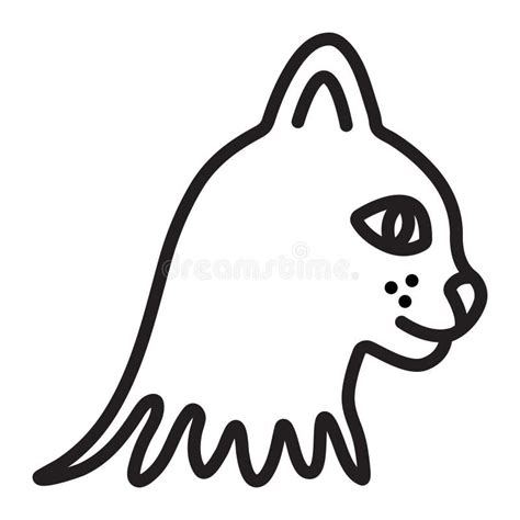 Cat Muzzle Single Line Icon Stock Illustration Illustration Of Kitten
