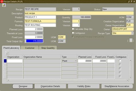 An Oracle Apps Blog Creating Recipe In Oracle Process Manufacturing Opm
