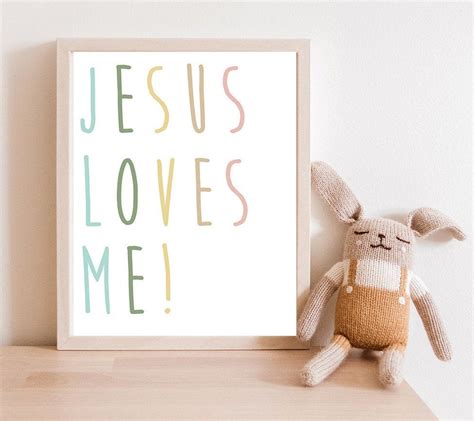 Jesus Loves Me Poster Nursery Art Pastel Digital Download Etsy