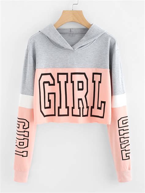 Our Girl Print Color Block Hoodie Is Such A Vibe Women Hoodies