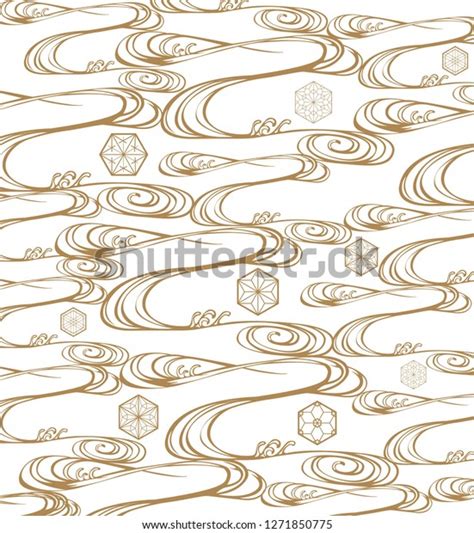Japanese Hand Drawn Wave Pattern Icons Stock Vector Royalty Free 1271850775 Shutterstock