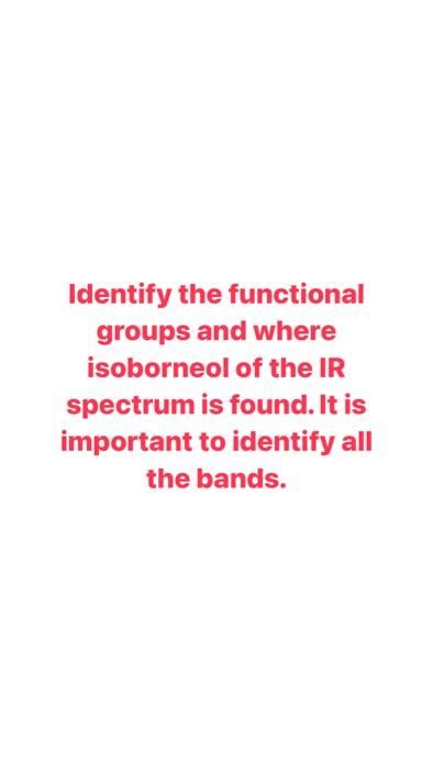 Solved Identify The Functional Groups And Where Isoborneol