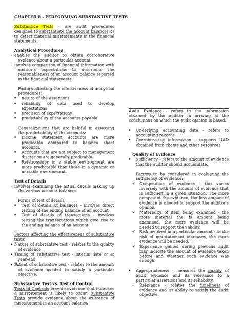 Performing Substantive Test Pdf Expert Audit