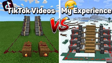 Tiktok Videos Vs My Experience 8 Minecraft Editionminecraft Youtube