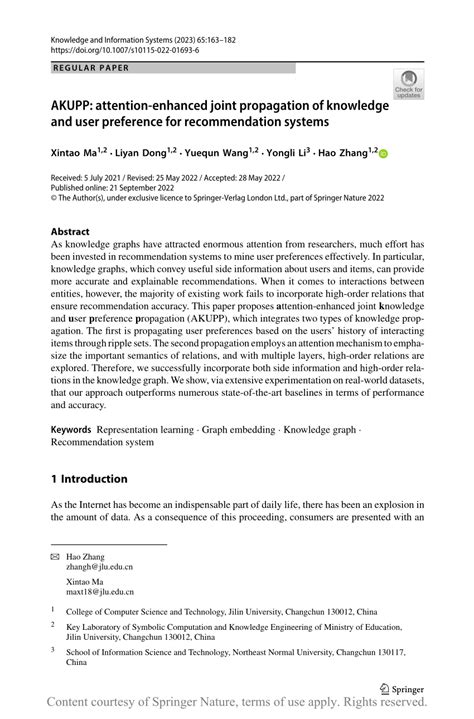 Akupp Attention Enhanced Joint Propagation Of Knowledge And User Preference For Recommendation