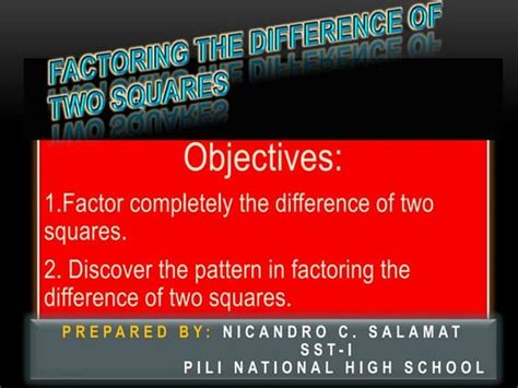 Lesson 1 Factoring Polynomials For Grade 8 Pptx