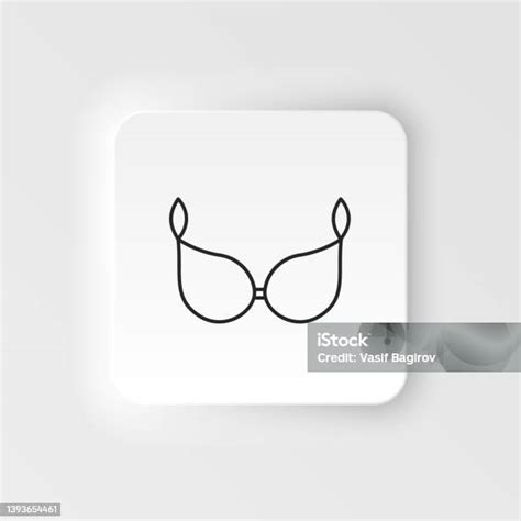 ブラジャー女性着アイコンシンプルな要素イラスト自然なコンセプトブラジャー女性着アイコンニューモーフィックスタイルベクトルアイコン