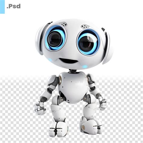 Premium Psd 3d Render Of A Cute Robot Isolated On White Background