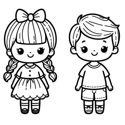 Niño Y Niña 8 Para Colorear Imprimir E Dibujar Coloringlib