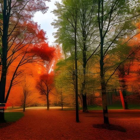 Park In Fall Stock Illustration Illustration Of Scene 291779619