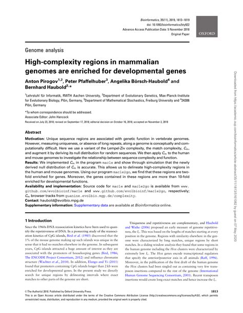 Pdf High Complexity Regions In Mammalian Genomes Are Enriched For