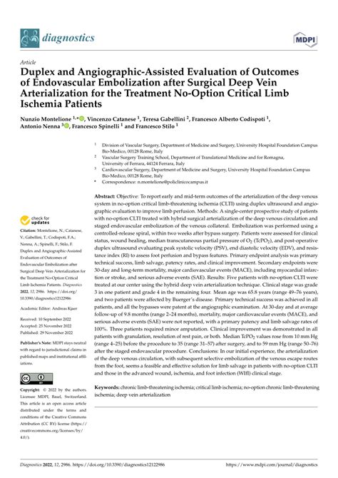 Pdf Duplex And Angiographic Assisted Evaluation Of Outcomes Of