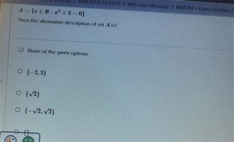 Solved A XinR X Then The Alternative Description Of Chegg Com