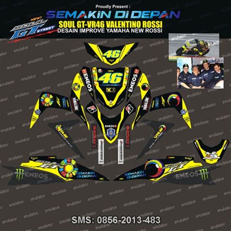 Jual Stiker Striping Yamaha Mio SOul GT New Rossi Hitam Kuning Spec B