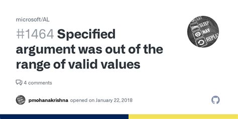 specified argument was out of the range of valid values · issue 1464 · microsoft al · github