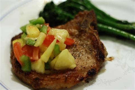 Pan Grilled Pork Chops With Pineapple Salsa Hungry Wanderlust