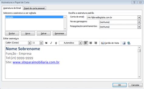 Microsoft Outlook Inserindo Uma Assinatura De Email Site Midas