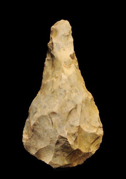 Acheulian Glossy Yellow Fint Hand Axe Arrowheads Artifacts Indian