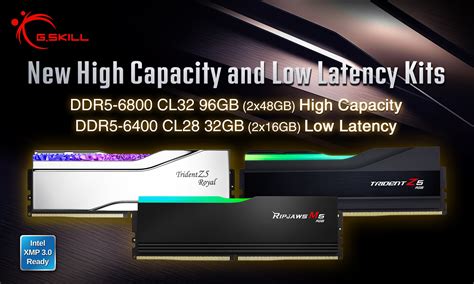 Gskill Announces Ddr5 6800 Cl32 2x48gb And Ddr5 6400 Cl28 2x16gb Memory