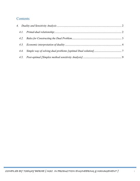 Chapter 4 Duality And Sensitivity Analysispdf