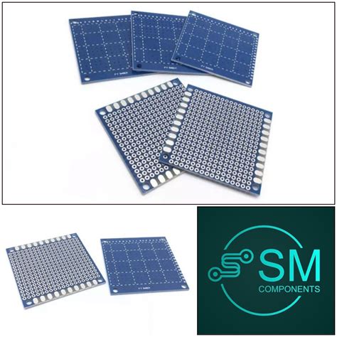 5pcs 5x5cm Blue Fr 4 Prototype Universal Circuit Pcb Board Breadboard