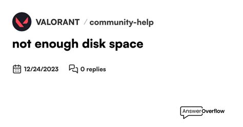 Not Enough Disk Space Valorant