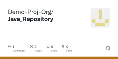 Github Demo Proj Org Java Repository