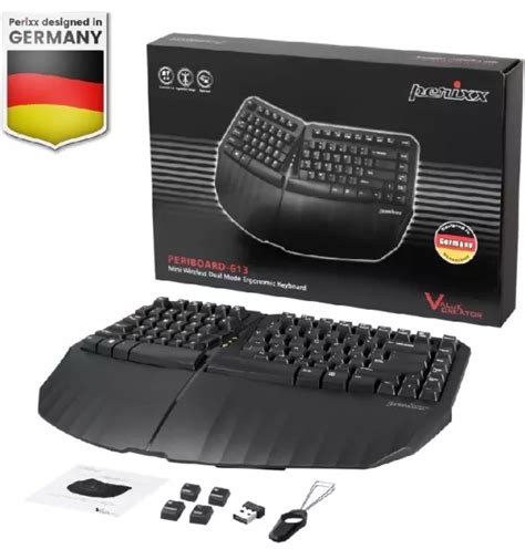 PERIXX PERIBOARD B WIRELESS Compact Tenkeyless Ergonomic Keyboard G Qwerty EUR