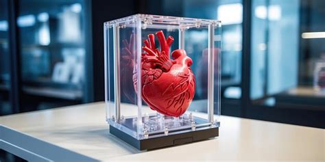 Premium Ai Image 3d Printer With A Printed Human Heart