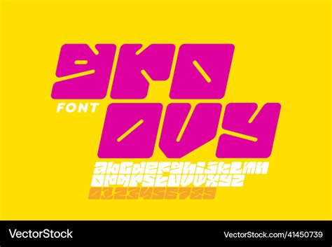 Psychedelic Font Bold And Chubby Royalty Free Vector