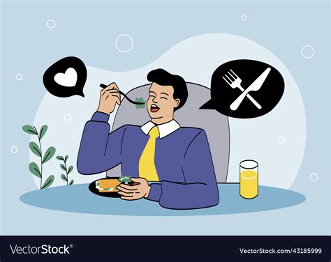 Man Eating His Food Royalty Free Vector Image Vectorstock