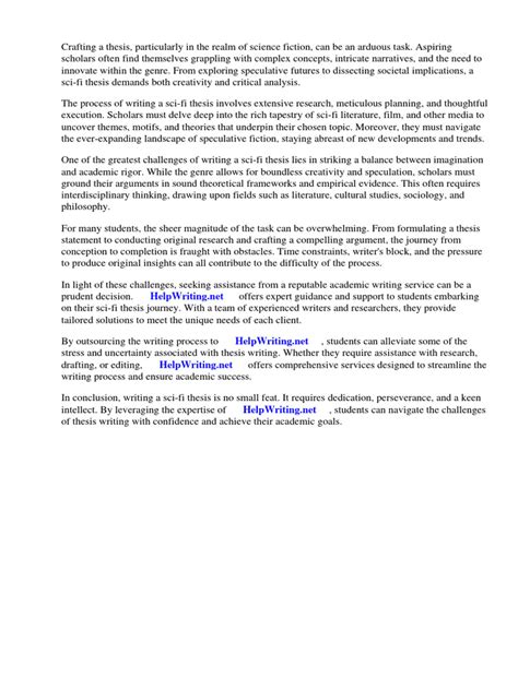 Sci Fi Thesis Pdf