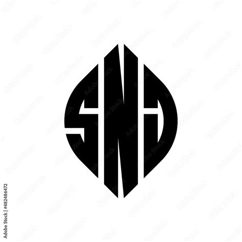 Snj Circle Letter Logo Design With Circle And Ellipse Shape Snj Ellipse Letters With
