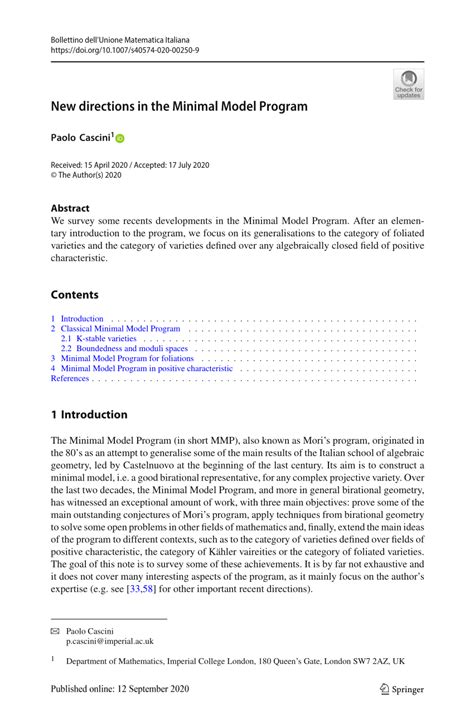 Pdf New Directions In The Minimal Model Program
