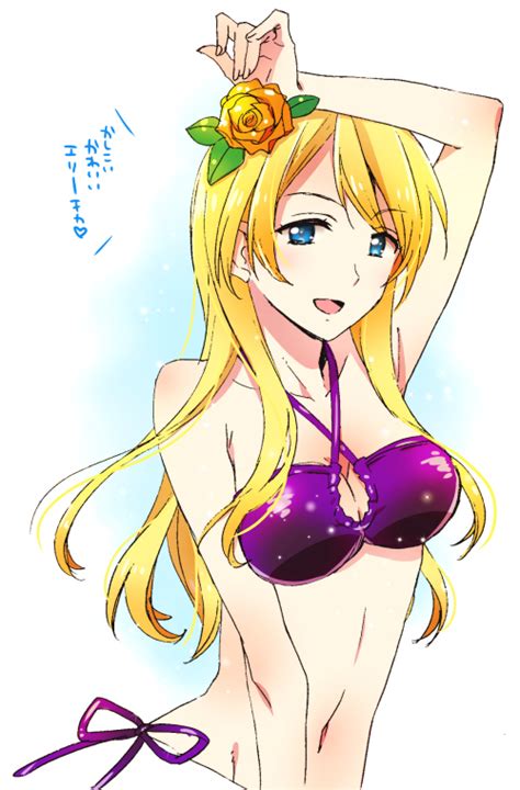 Safebooru Armpits Ayase Eli Bare Shoulders Blonde Hair Blue Eyes Long