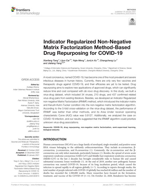 Pdf Indicator Regularized Non Negative Matrix Factorization Method