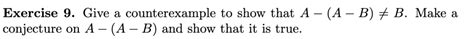 Solved Exercise 9 ﻿give A Counterexample To Show That