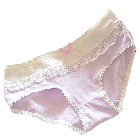 Cute Womens Multi Color Cotton Soft Lace Bow Knot Underwear Briefs