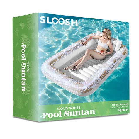 Sloosh Inflatable Tanning Pool Lounger Float For Adults 70 X 46 Lar