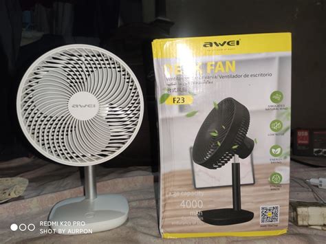 awei f23 rechargebale desk fan