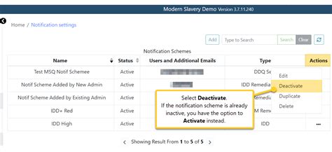 Managing Notification Schemes Ethixbase360