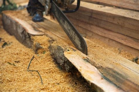 How To Cut A Log Lengthwise With A Chainsaw Sawshub
