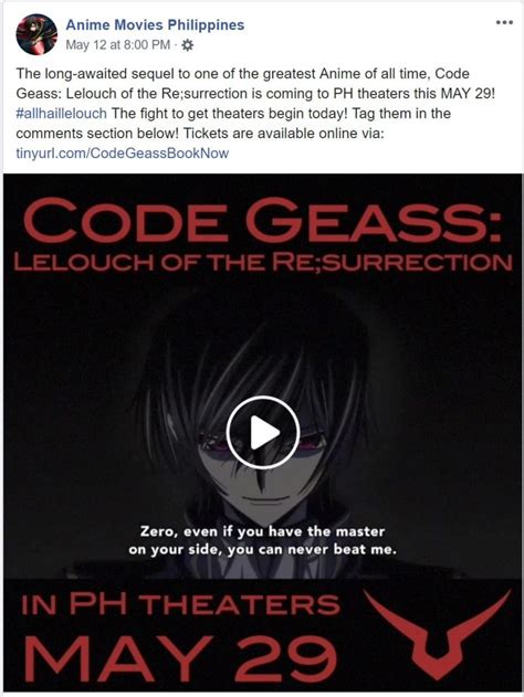 ‘code Geass Lelouch Of The Resurrection Ph Cinema Release Date Announced