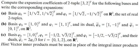 Solved Compute The Expansion Coefficients Of 2 Tuple 32