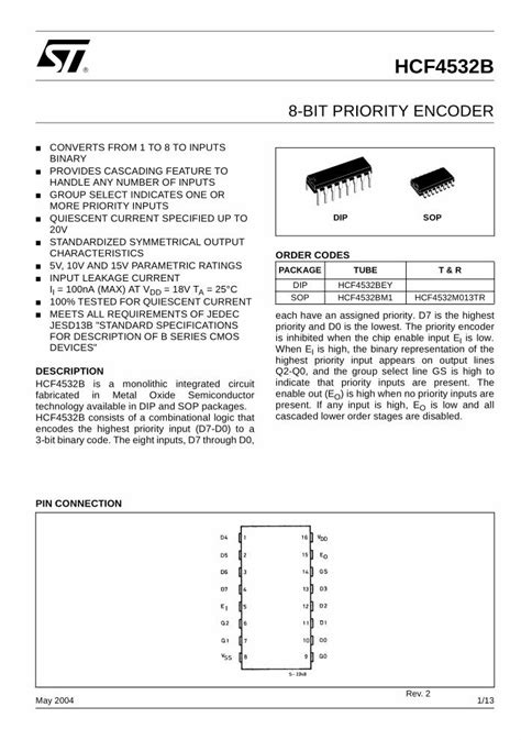 Pdf 8 Bit Priority Encoder Jaromír Buček · May 2004 113 Converts From 1 To 8 To Inputs