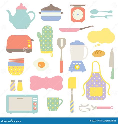 Cute Kitchen Collection Stock Illustration Illustration Of Kitchenware 20774392