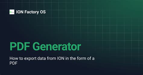 Pdf Generator Ion Factory Os
